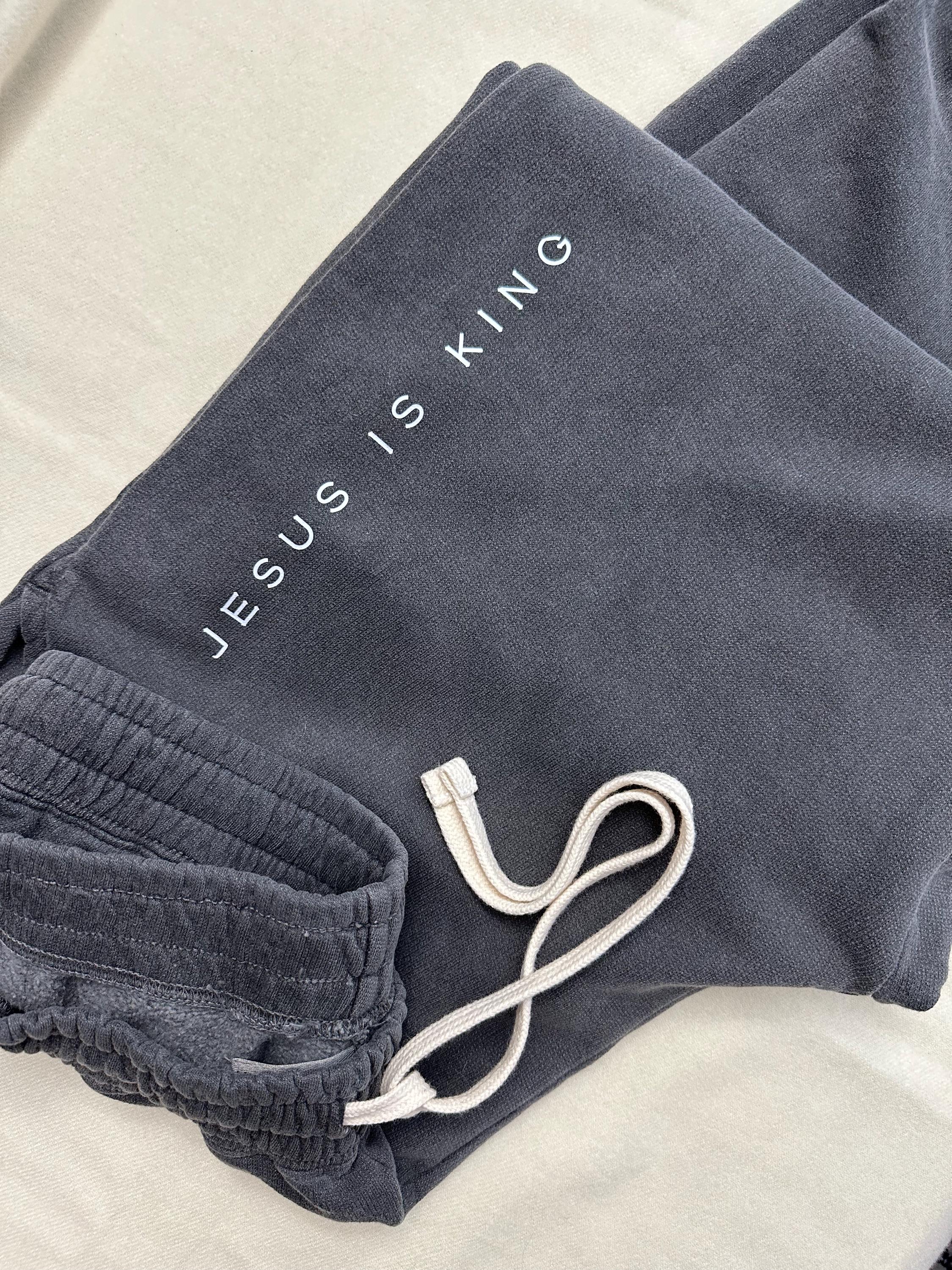 Jesus is King Sweatpants Christian Comfort Colors® 1469 Lightweight ...