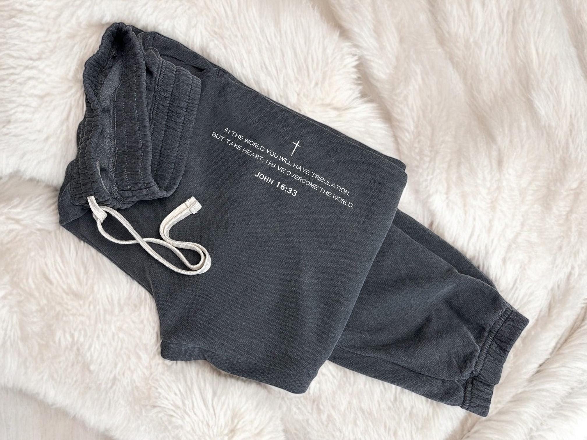 Christian Bible Verse Sweatpants Scripture Comfort Colors Fleece ...