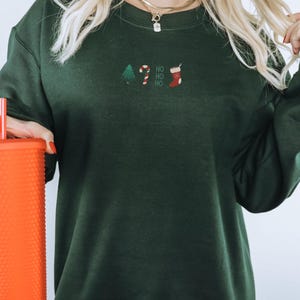 Embroidered Christmas Sweatshirt Embroidered Christmas Crewneck Holiday ...