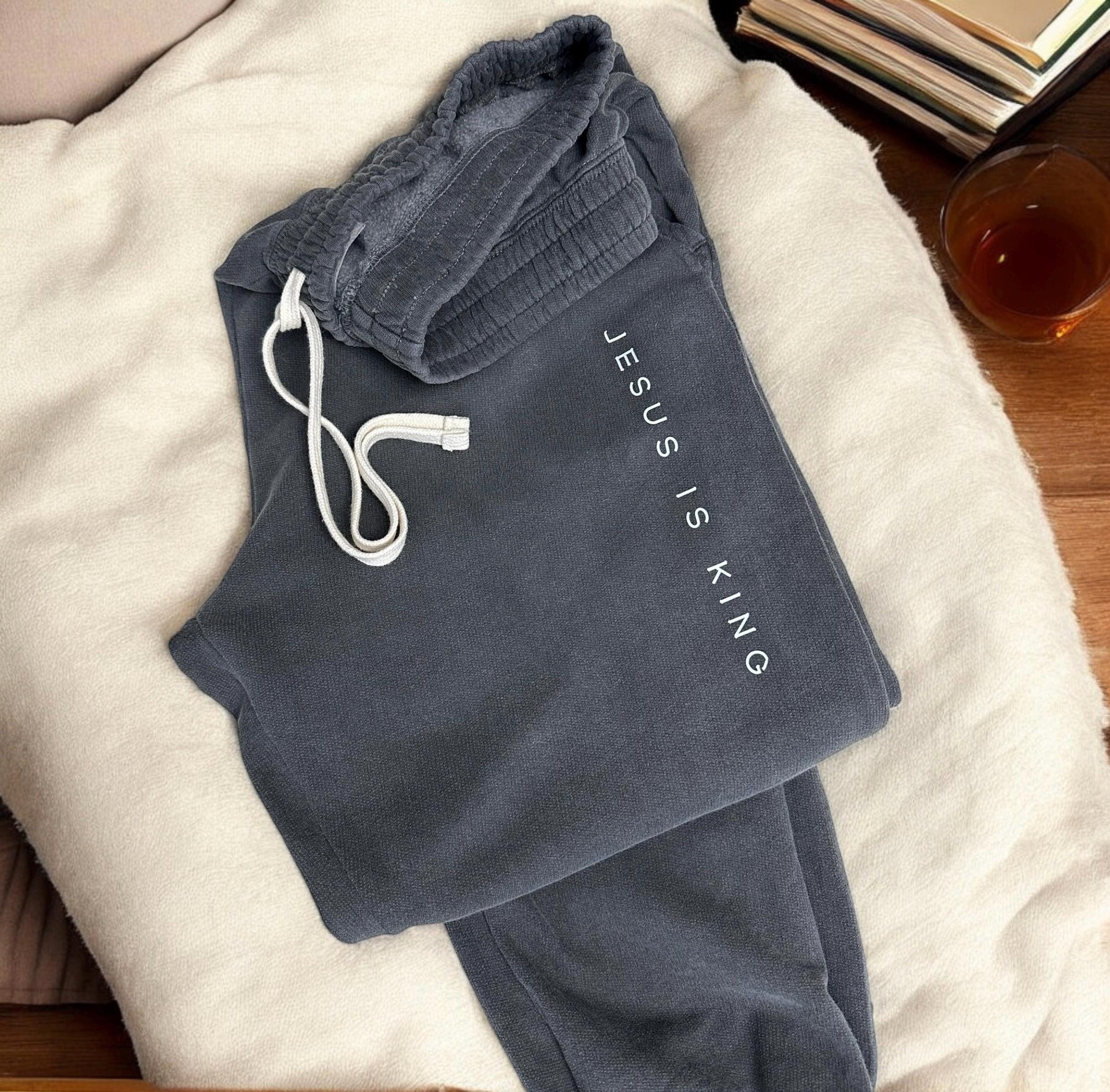 Jesus is King Sweatpants Christian Comfort Colors® 1469 Lightweight ...