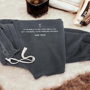 Christian Bible Verse Sweatpants Scripture Comfort Colors Fleece ...