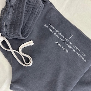 Christian Bible Verse Sweatpants Scripture Comfort Colors Fleece ...