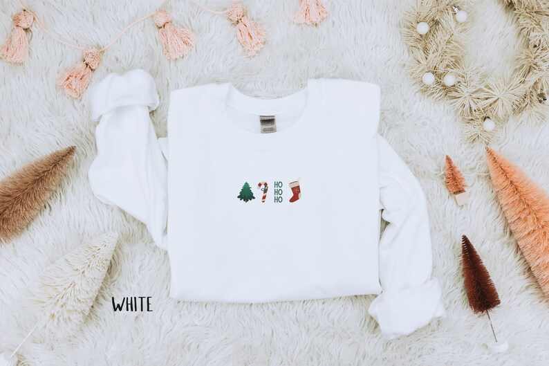 Embroidered Christmas Sweatshirt Embroidered Christmas Crewneck Holiday ...