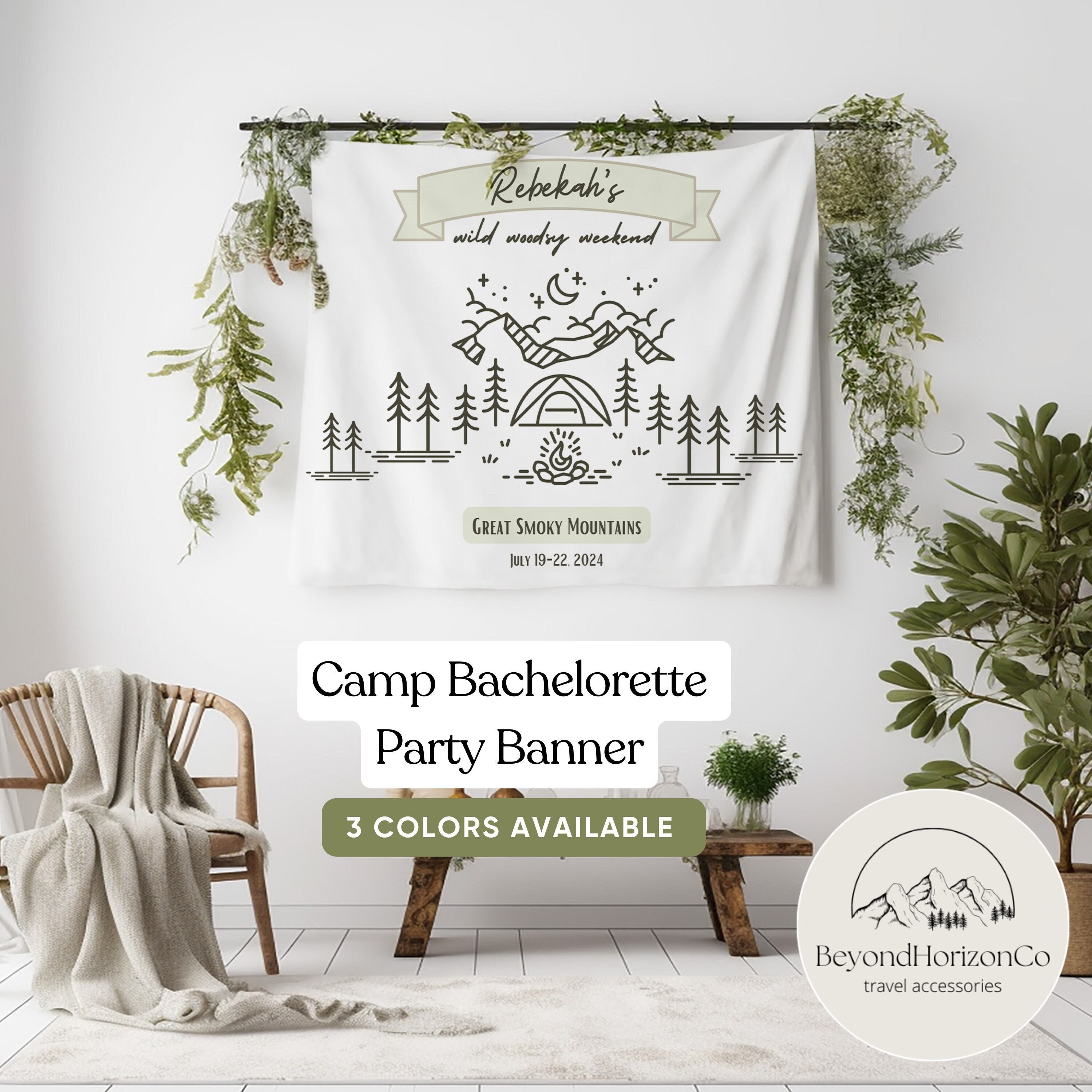 Personalized Camp Bachelorette Party Banner Custom Camping Bachelorette ...