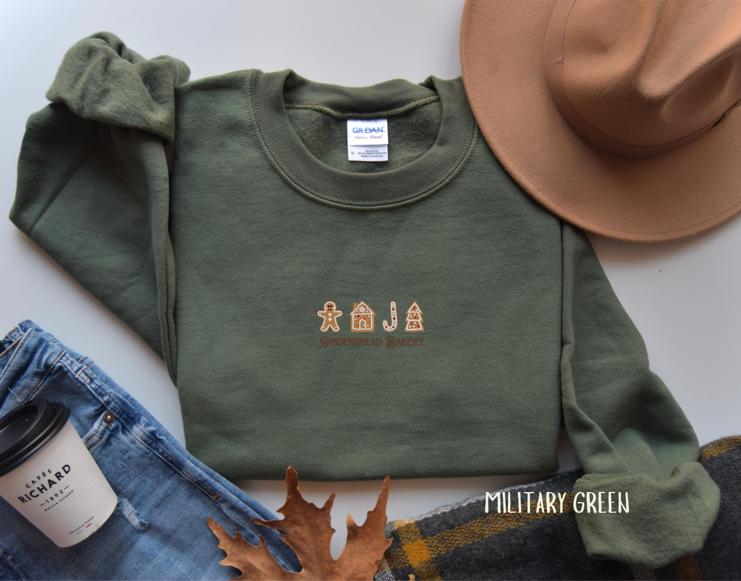 Gingerbread Embroidered Sweatshirt Embroidered Christmas Crewneck ...