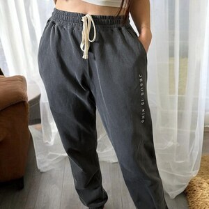 Jesus is King Sweatpants Christian Comfort Colors® 1469 Lightweight ...