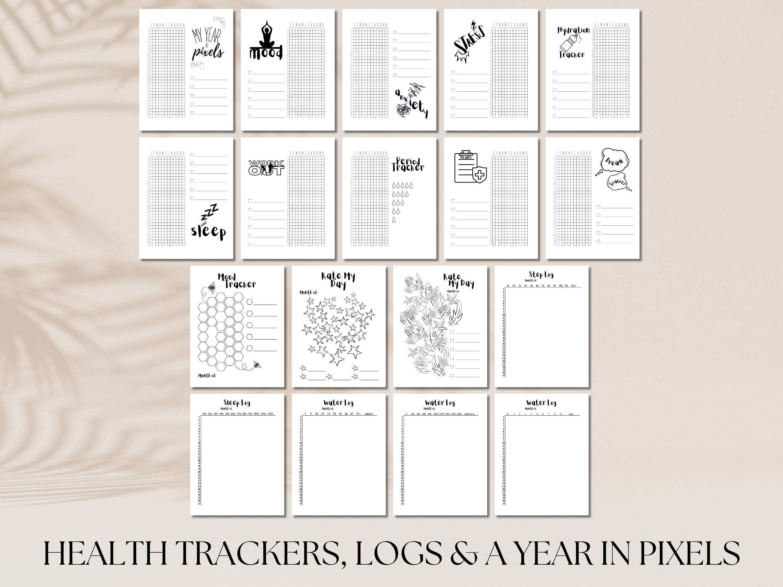 Printable Bullet Journal, Bujo Template, Bullet Journal Pages, Daily ...