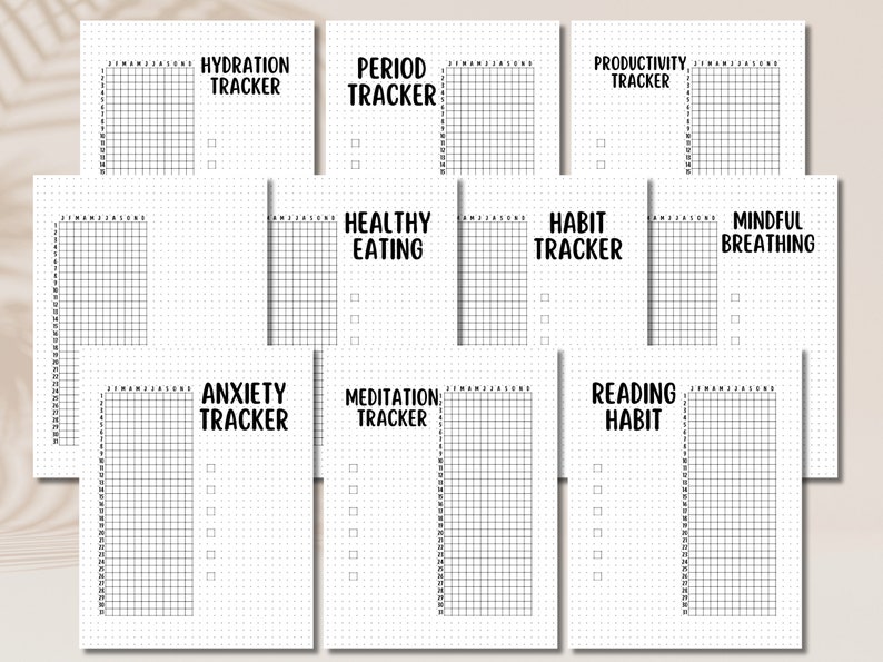 Yearly Bullet Journal Printable Bujo US Letter A4 A5 A6 Classic Planner ...