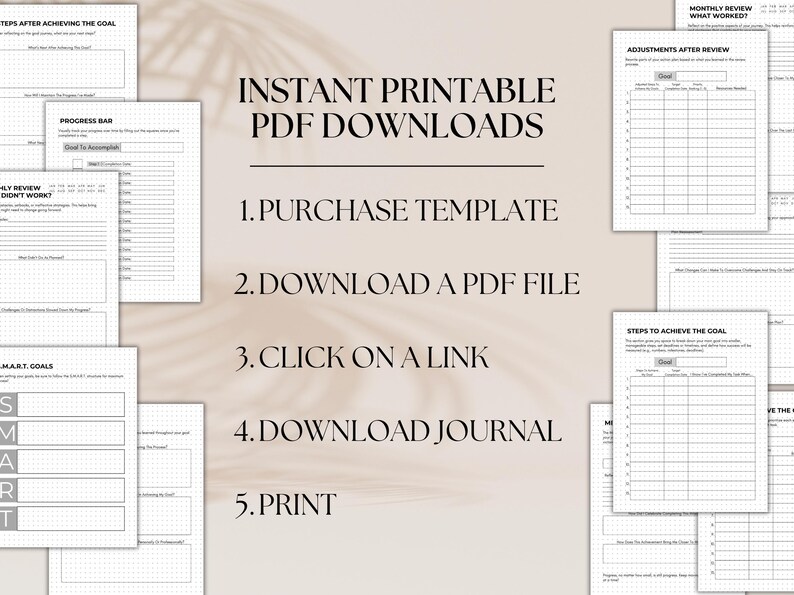 SMART Goals Bullet Journal, Printable Productivity Planner (PDF) - Etsy