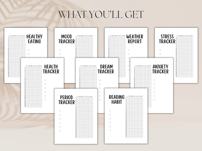 Yearly Habit Tracker, Year in Pixels, Printable Tracker, Journal ...