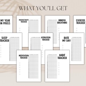 Yearly Habit Tracker, Year in Pixels, Printable Tracker, Journal ...