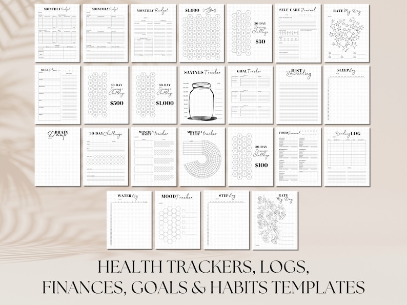 2026 Printable Bullet Journal, Habit & Mood Trackers (PDF Download) - Etsy