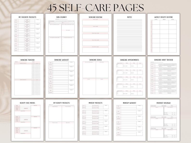 Self Care Journal Printable: Wellness, Mindfulness, Mood Tracker ...