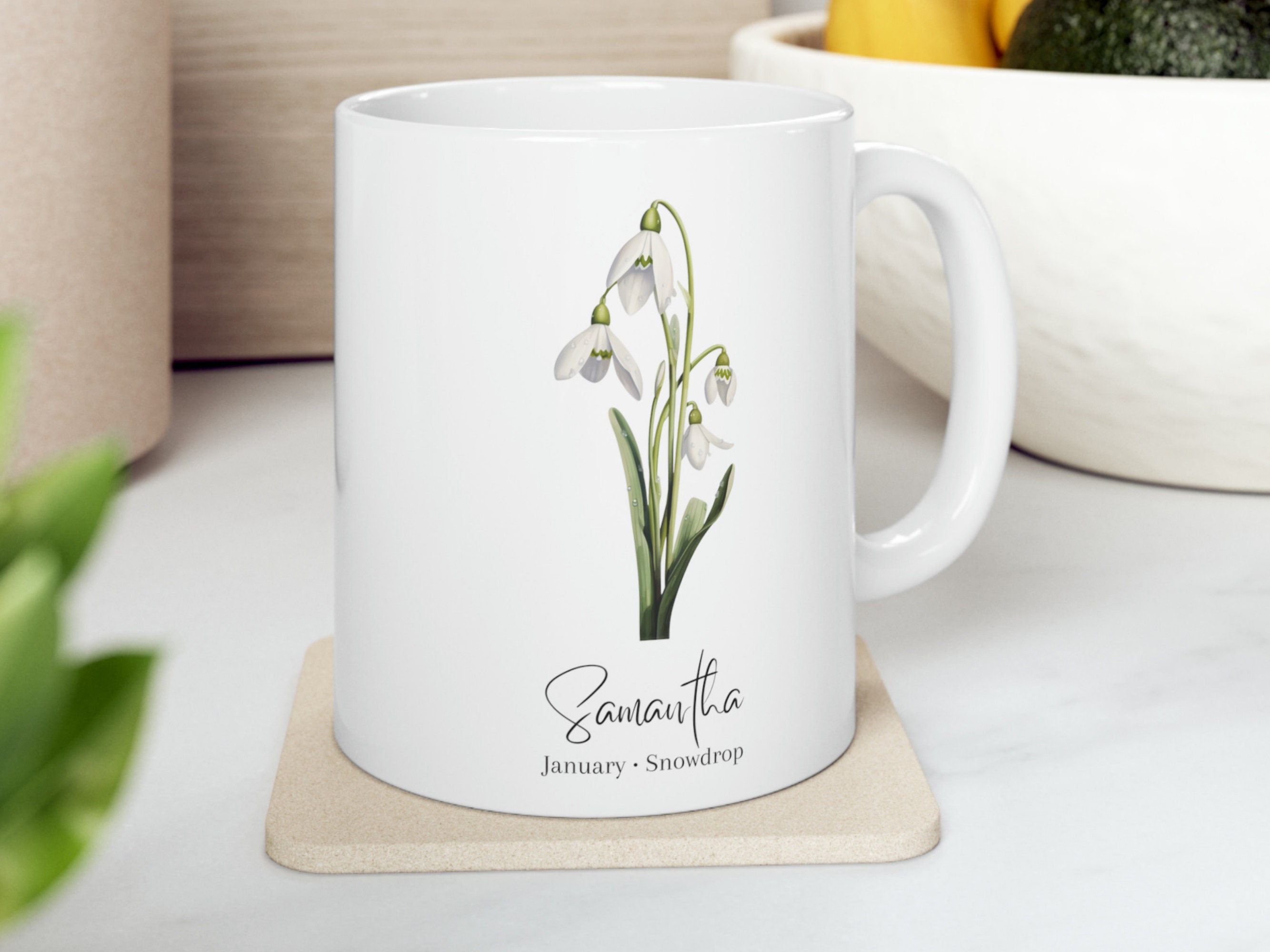 Personalized Birth Month Flower Mug T For Her Custom Mug