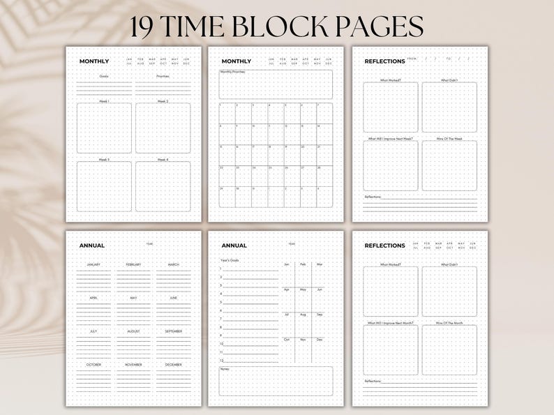 Time Block Bullet Journal, Minimalist Daily Planner (PDF) - Etsy
