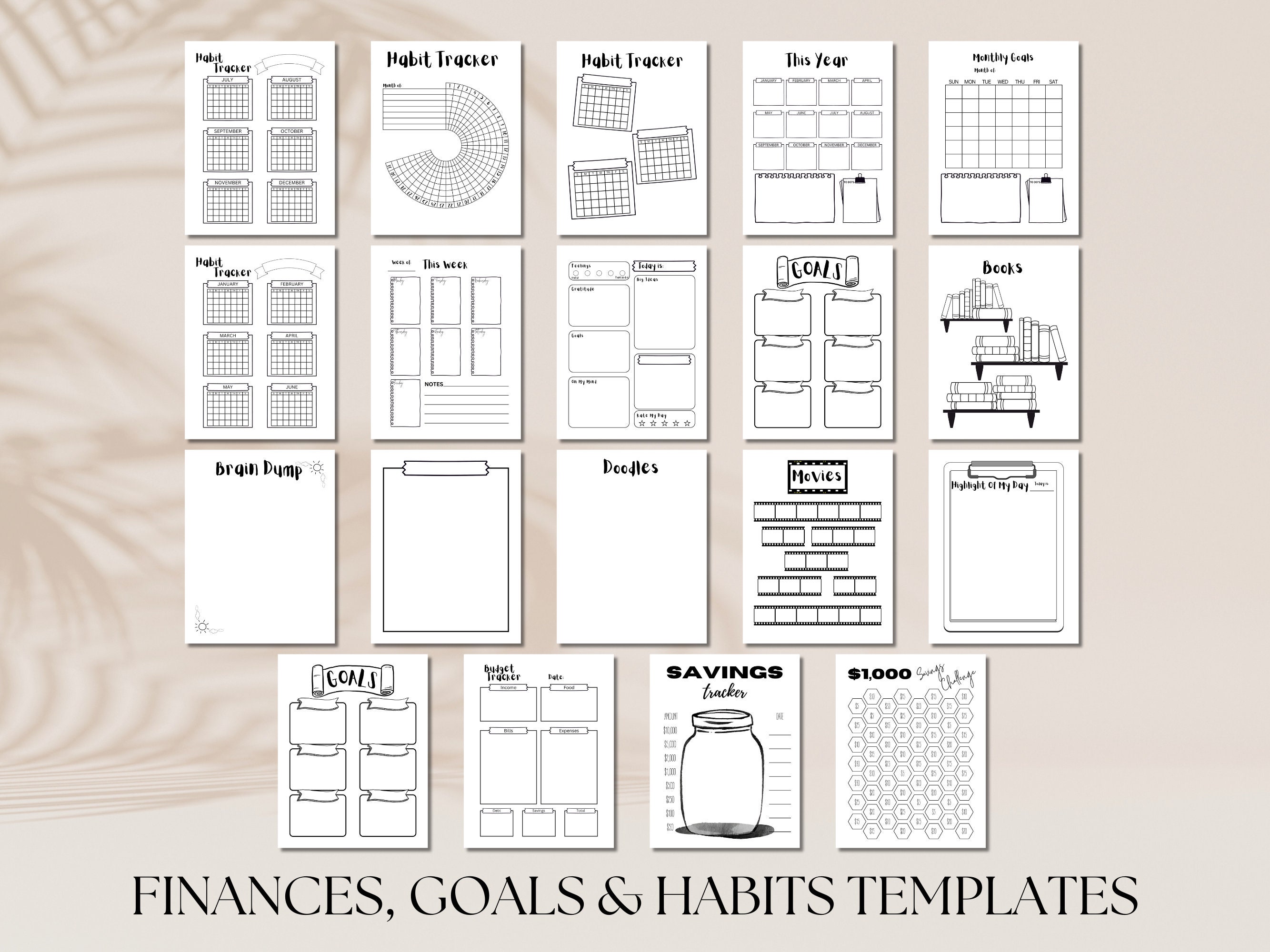Bullet Journal imprimible, plantilla Bujo, páginas de Bullet Journal ...
