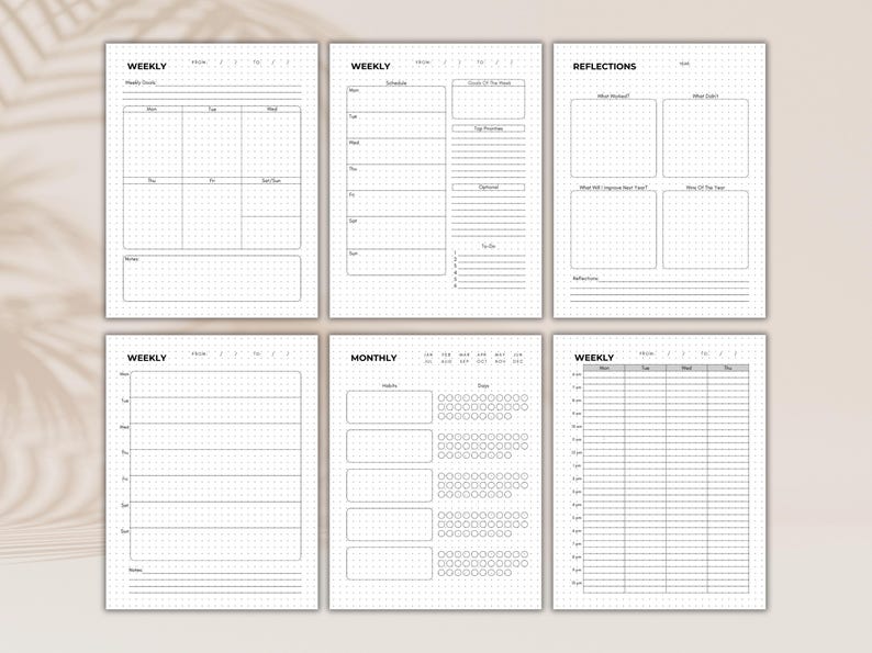 Time Block Bullet Journal, Minimalist Daily Planner (PDF) - Etsy