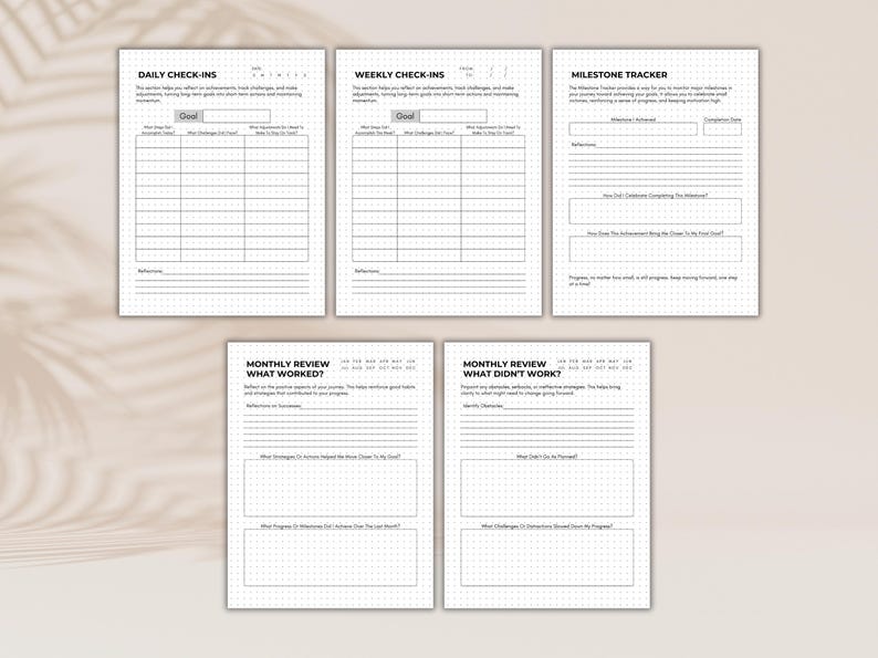 SMART Goals Bullet Journal, Printable Productivity Planner (PDF) - Etsy