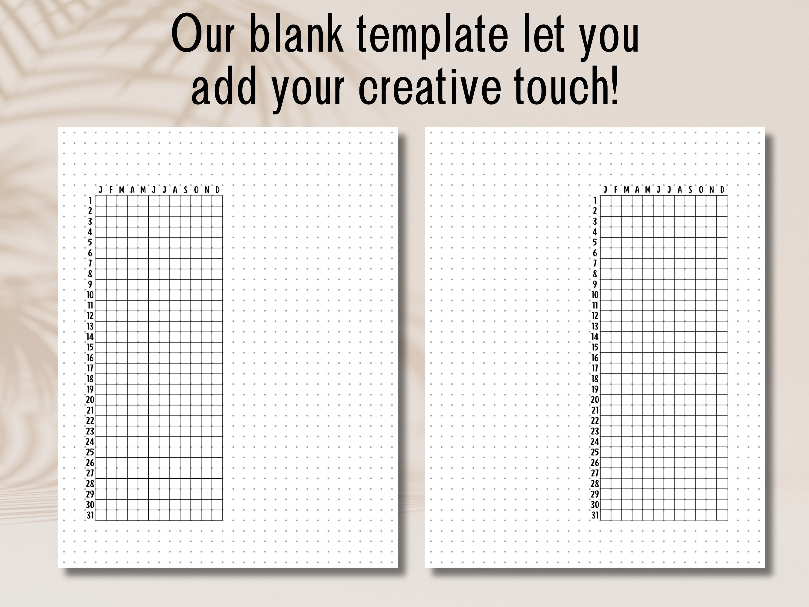 Yearly Bullet Journal Printable Bujo US Letter A4 A5 A6 Classic Planner ...