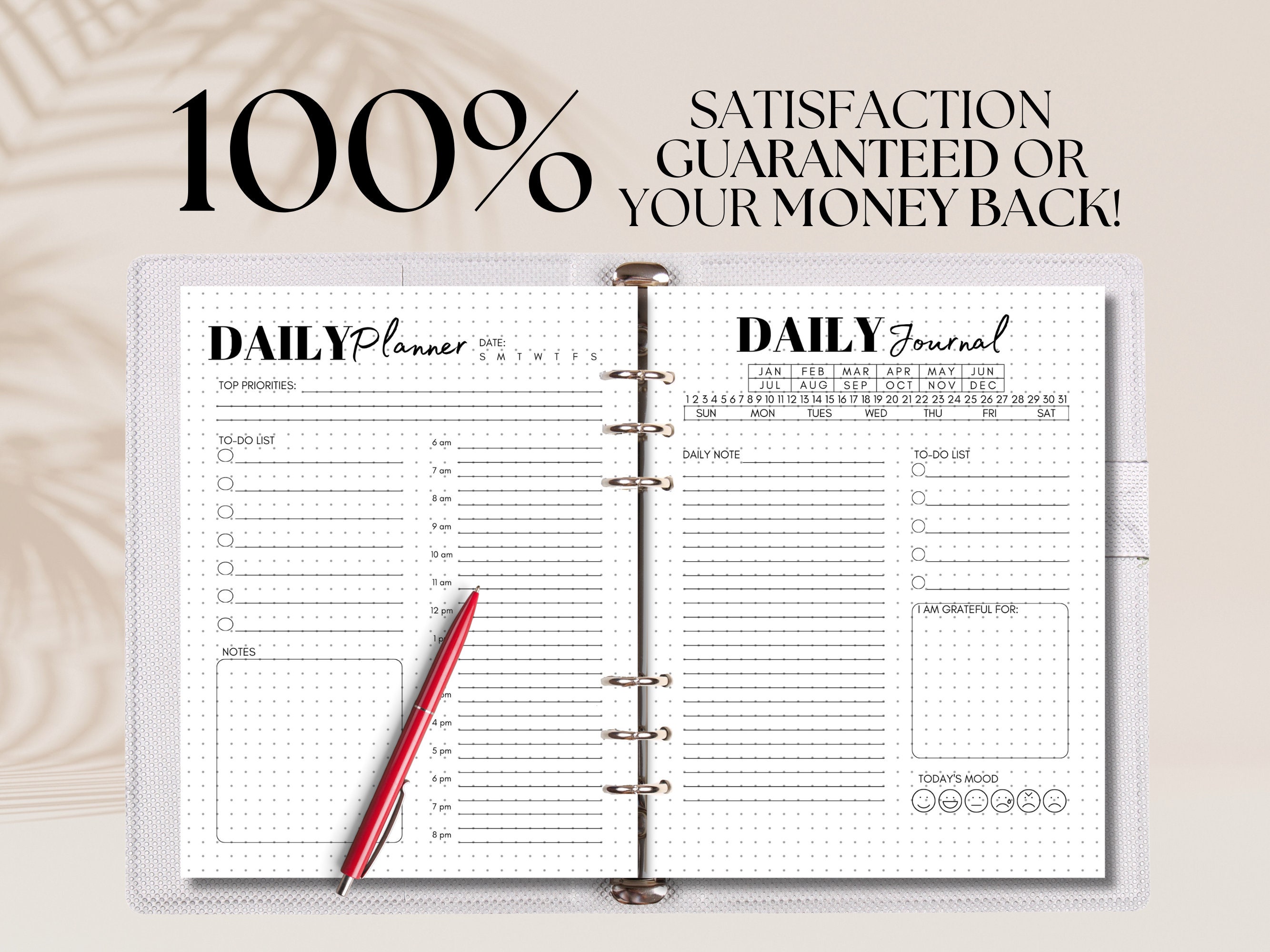 Printable Bullet Journal, Bujo Template, Bullet Journal Pages, Daily ...