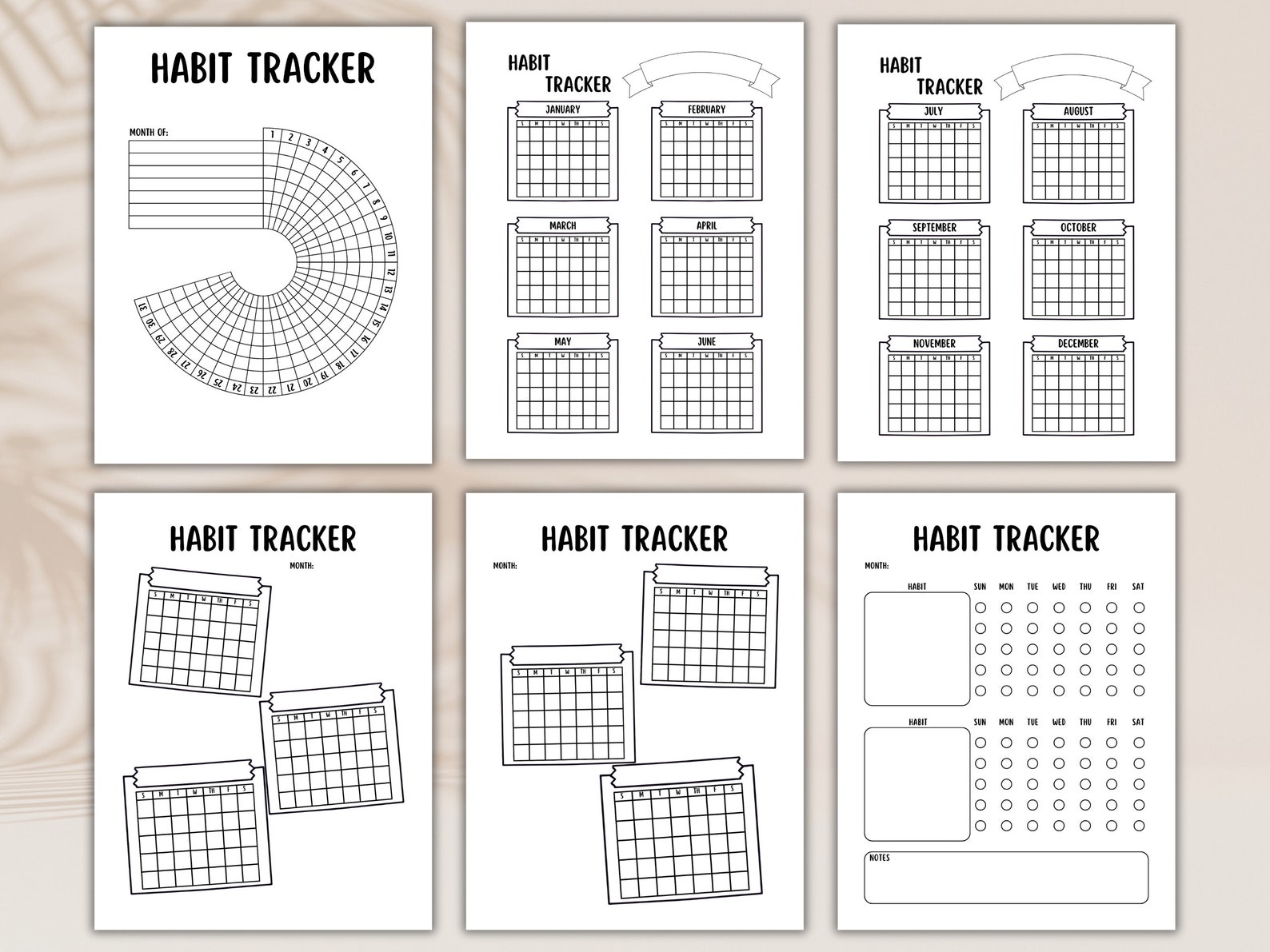 Printable Habit Tracker Bundle: Weekly, Daily, Monthly (PDF Planner) - Etsy