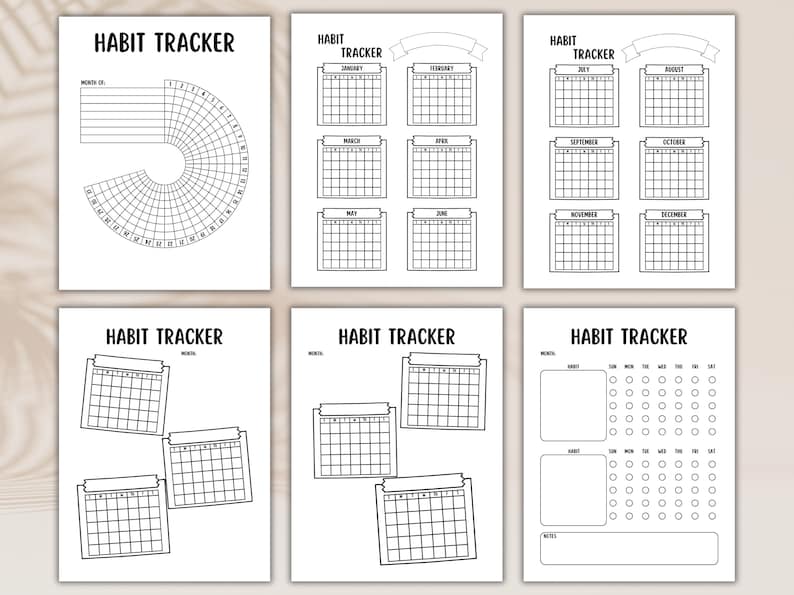 Printable Habit Tracker Bundle: Weekly, Daily, Monthly (PDF Planner) - Etsy