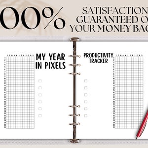 Yearly Habit Tracker, Year in Pixels, Printable Tracker, Journal ...