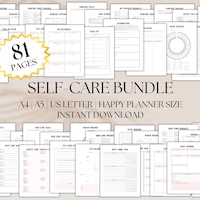 Self Care Journal & Wellness Planner BUNDLE! Printable Selfcare Tracker ...