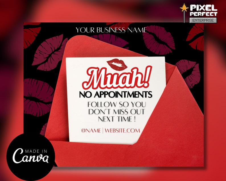TWO Fully Editable, Instagram Template, No Available Appointments ...