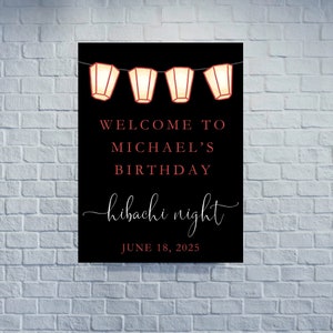 Hibachi Party, Hibachi Party Welcome Sign, Hibachi Birthday Party ...