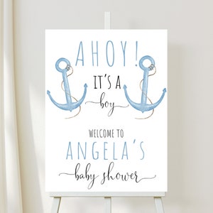 Ahoy Its A Boy Welcome Sign, Welcome Sign Baby Shower, Ahoy It's A Boy ...