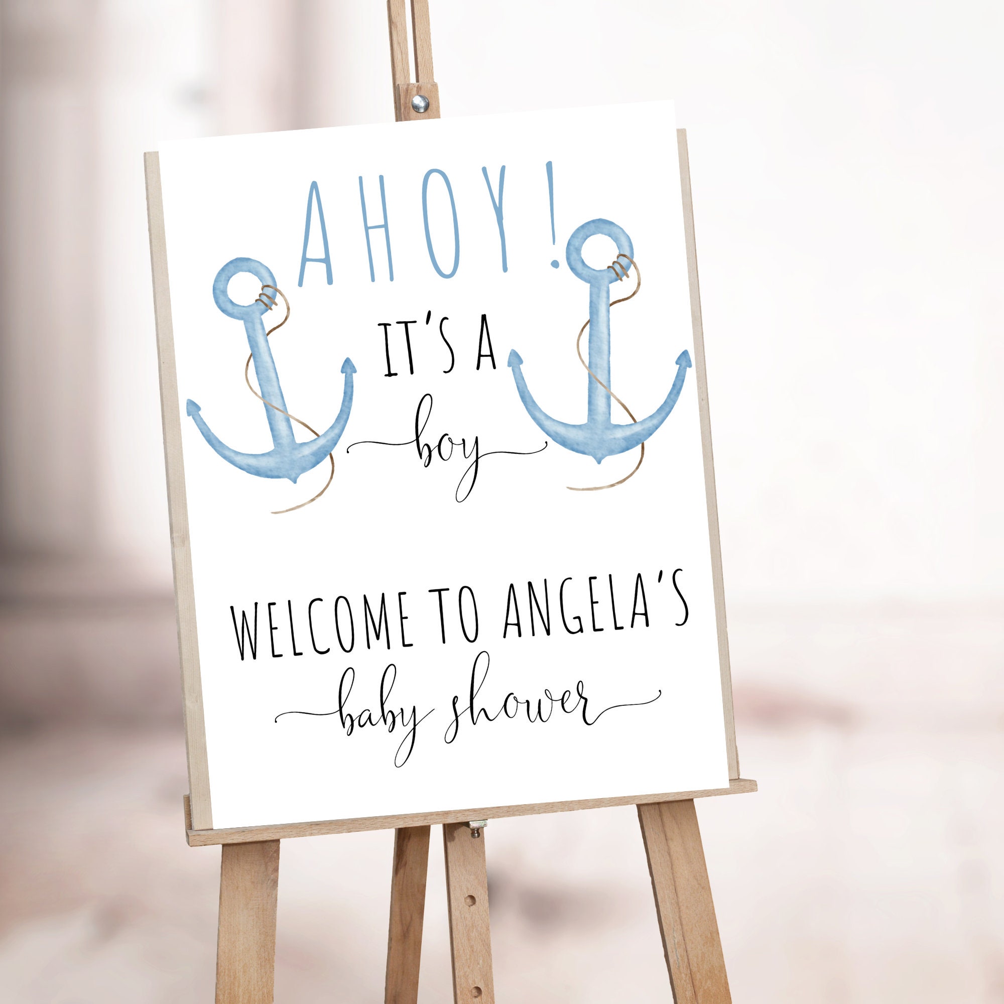 Ahoy Its A Boy Welcome Sign, Welcome Sign Baby Shower, Ahoy It's A Boy ...