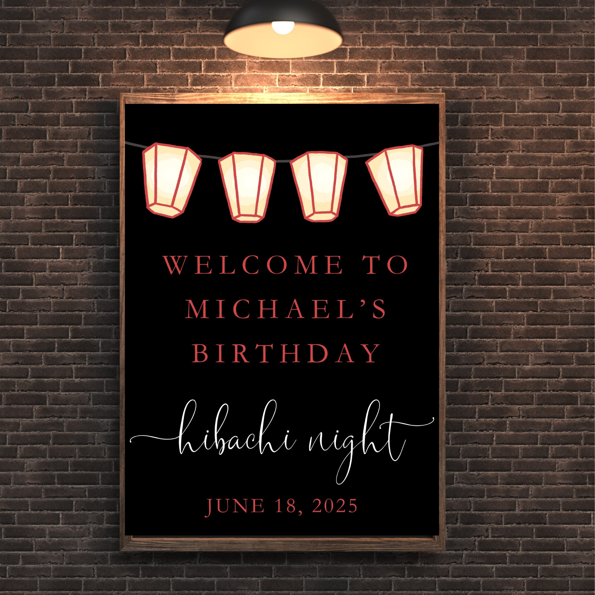Hibachi Party, Hibachi Party Welcome Sign, Hibachi Birthday Party ...