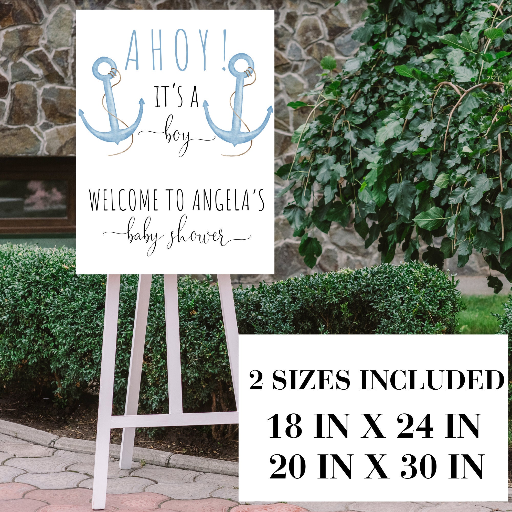 Ahoy Its A Boy Welcome Sign, Welcome Sign Baby Shower, Ahoy It's A Boy ...