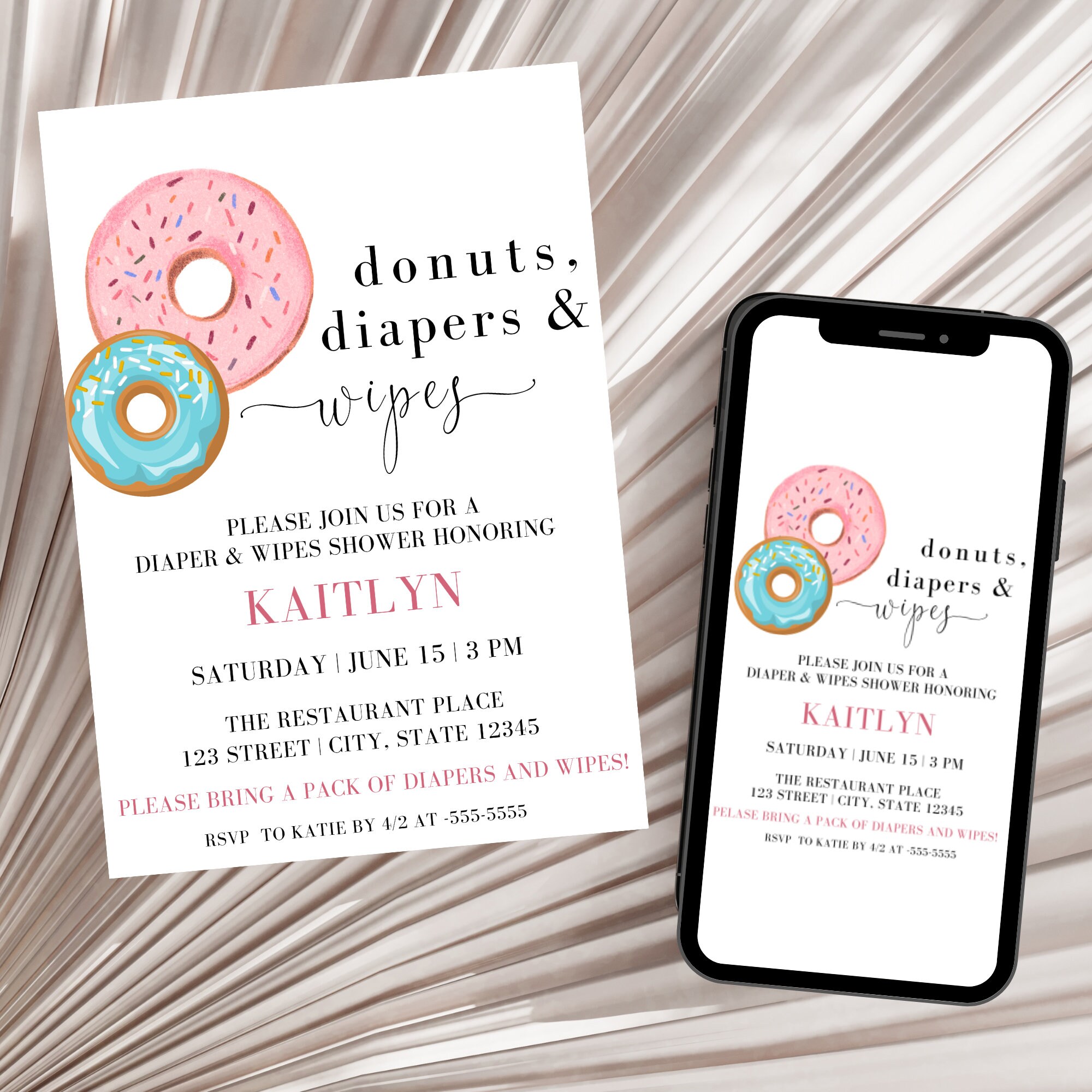 Diaper and Wipes Invitation, Diaper and Wipes Raffle Card, Diaper and ...