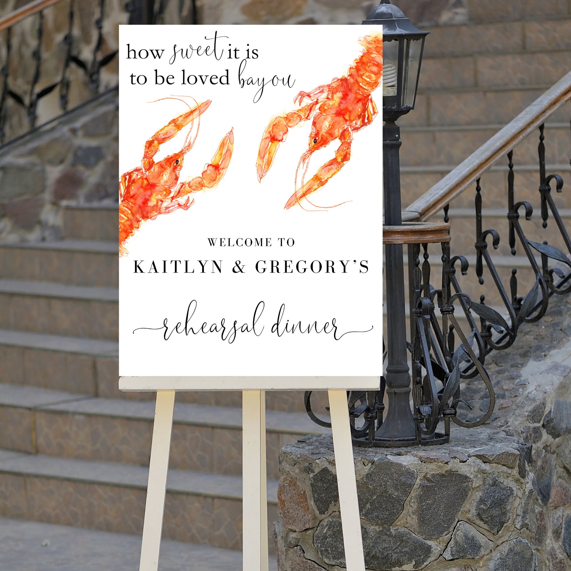 Crawfish Boil Sign, Crawfish Sign, Rehearsal Dinner Sign, EDITABLE ...