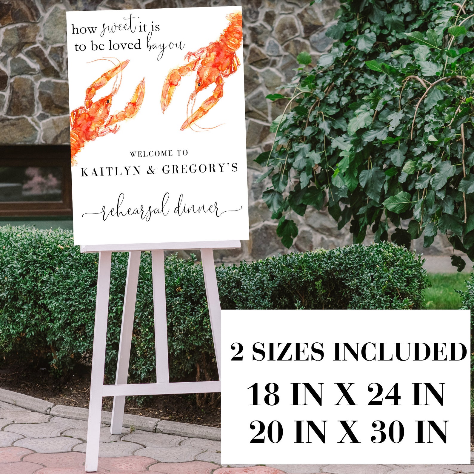 Crawfish Boil Sign, Crawfish Sign, Rehearsal Dinner Sign, EDITABLE ...