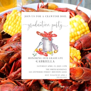 Crawfish Graduation Invitation, Crawfish Graduation Party, Crawfish ...