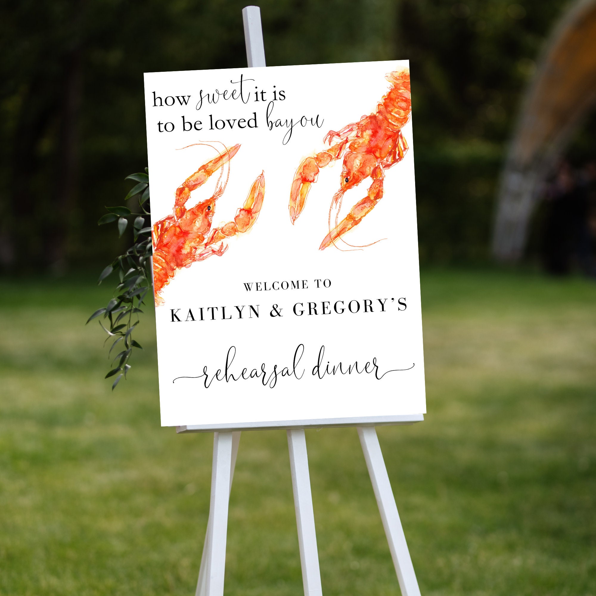 Crawfish Boil Sign, Crawfish Sign, Rehearsal Dinner Sign, EDITABLE ...