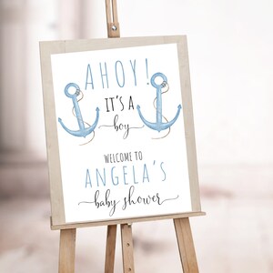 Ahoy Its A Boy Welcome Sign, Welcome Sign Baby Shower, Ahoy It's A Boy ...