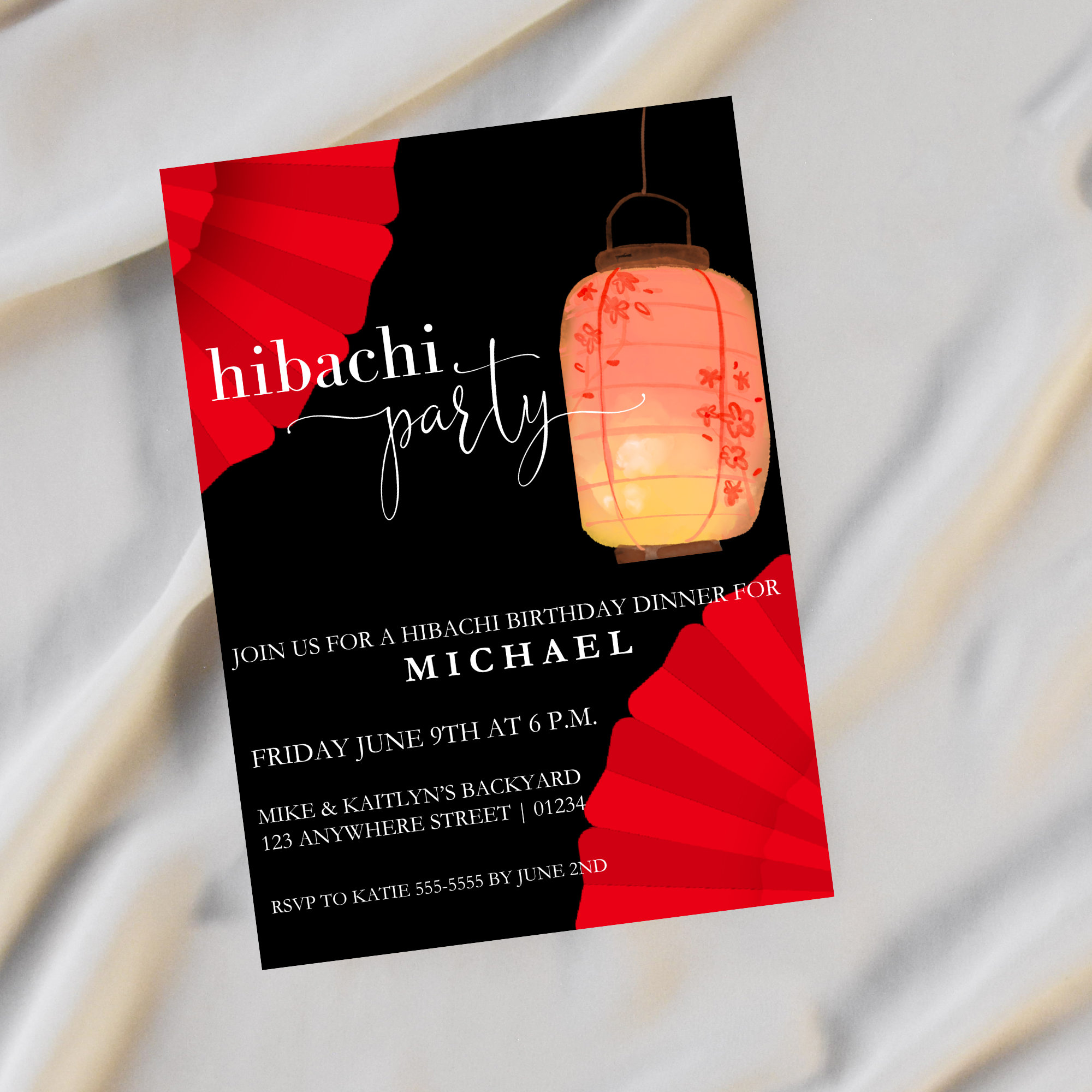 Hibachi Invitation, Hibachi Dinner Invitation, Hibachi Birthday ...