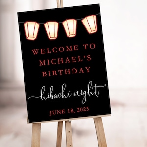 Hibachi Party, Hibachi Party Welcome Sign, Hibachi Birthday Party ...