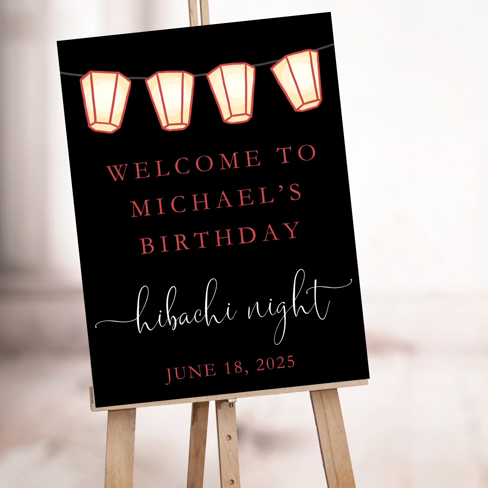 Hibachi Party, Hibachi Party Welcome Sign, Hibachi Birthday Party ...