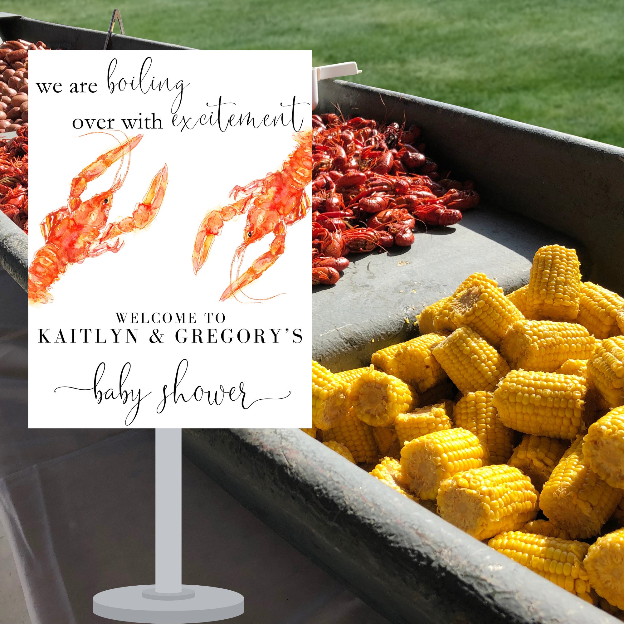 Crawfish Baby Shower, Crawfish Boil Banner, Crawfish Sign, Crawfish ...