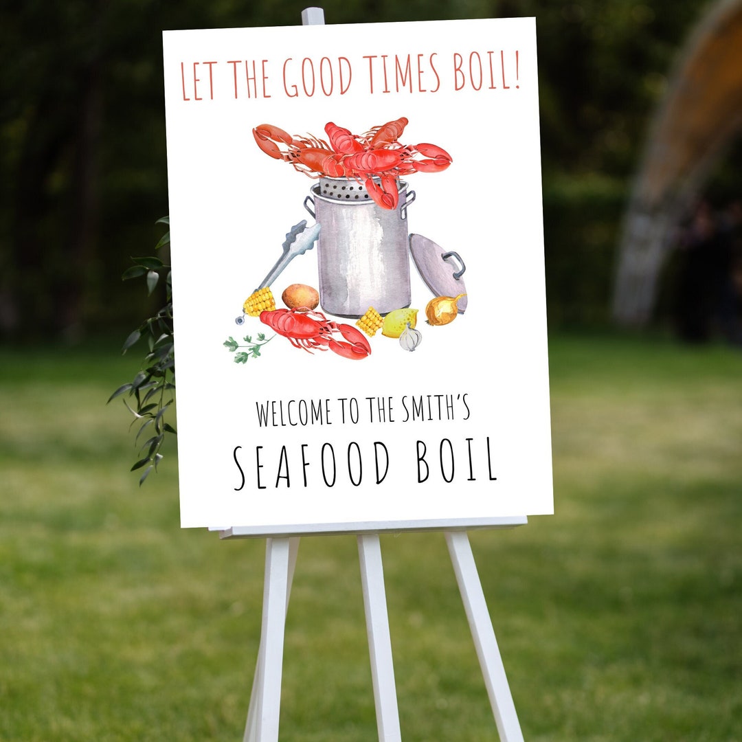 Seafood Boil Welcome Sign, Seafood Boil Party, Seafood Boil Invitation ...