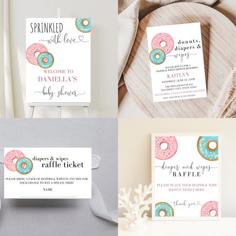 Diaper and Wipes Invitation, Diaper and Wipes Raffle Card, Diaper and ...