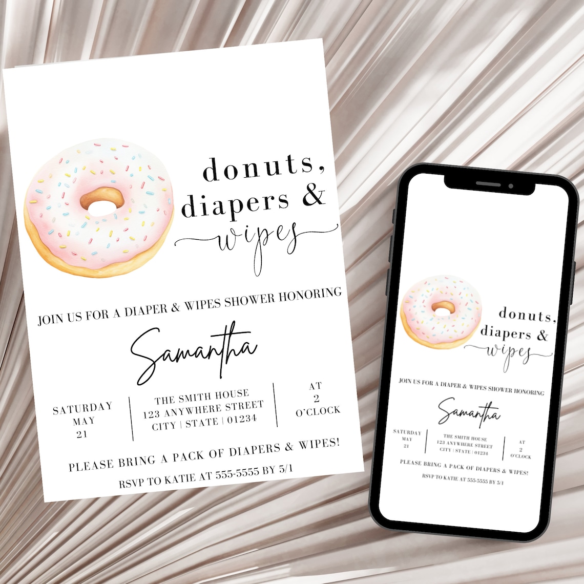 Diaper and Wipes Shower Invitation, Diaper and Wipes Invitation ...