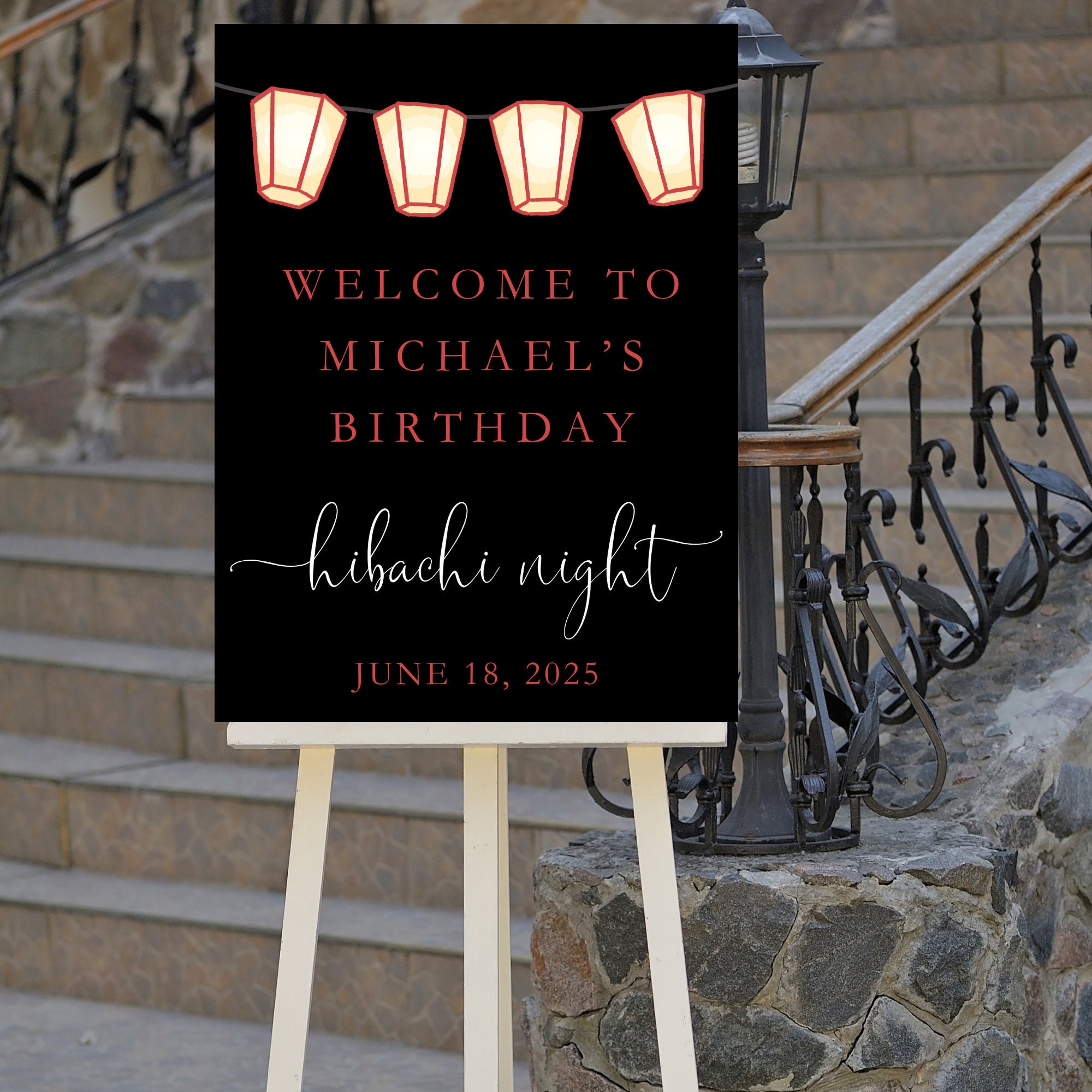 Hibachi Party, Hibachi Party Welcome Sign, Hibachi Birthday Party ...