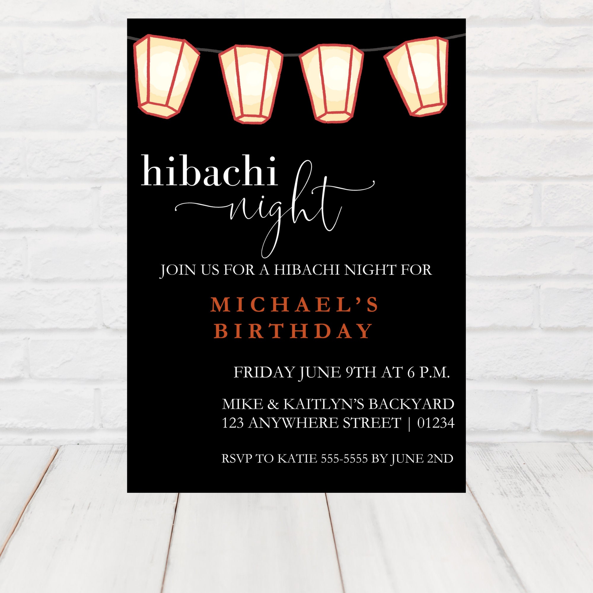 Hibachi Invitation, Hibachi Dinner Invitation, Hibachi Birthday ...