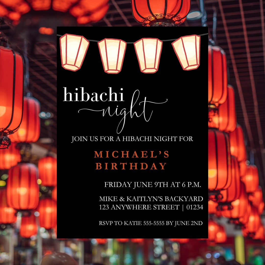 Hibachi Invitation, Hibachi Dinner Invitation, Hibachi Birthday ...